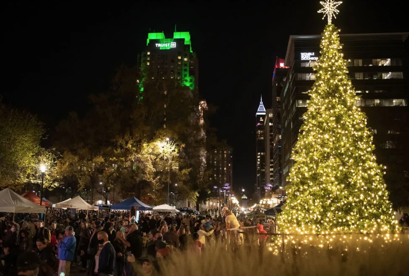 The First Tree Lighting of the Weekend 🎄 - Raleigh Weekend